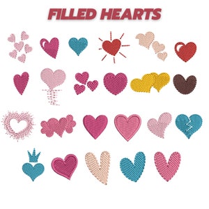 Hearts Embroidery Design, Mini Hearts, Small Hearts Machine Embroidery ...