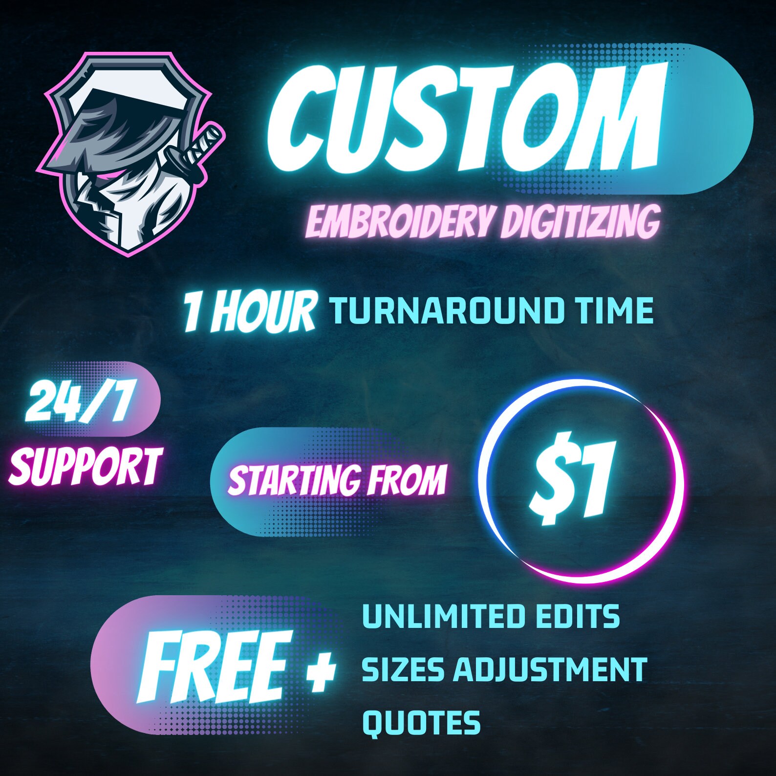 Custom Embroidery Digitizing Service, Logo Digitizing, Image Digitizing ...