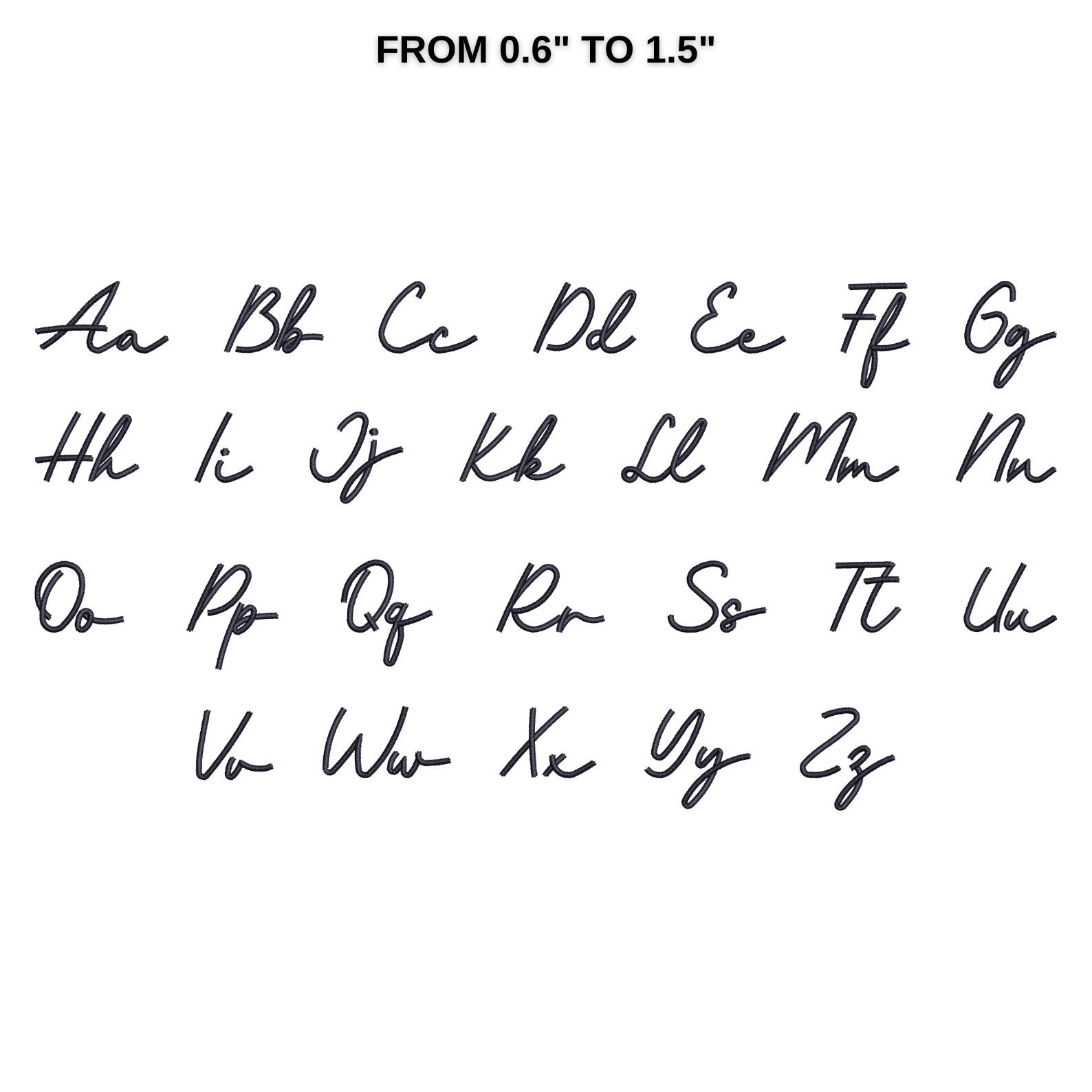 Duo Font Machine Embroidery, Signature Duo Font With Tails, Block Font ...