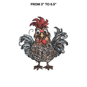 Fun Crazy Chicken Embroidery Machine Designs, Small Farm Bird Machine ...