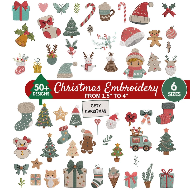 Christmas Embroidery Designs - Etsy