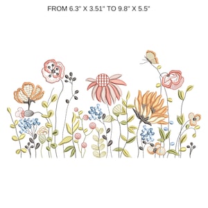 Wildflower Meadow Machine Embroidery Design, Wild Flowers Meadow ...