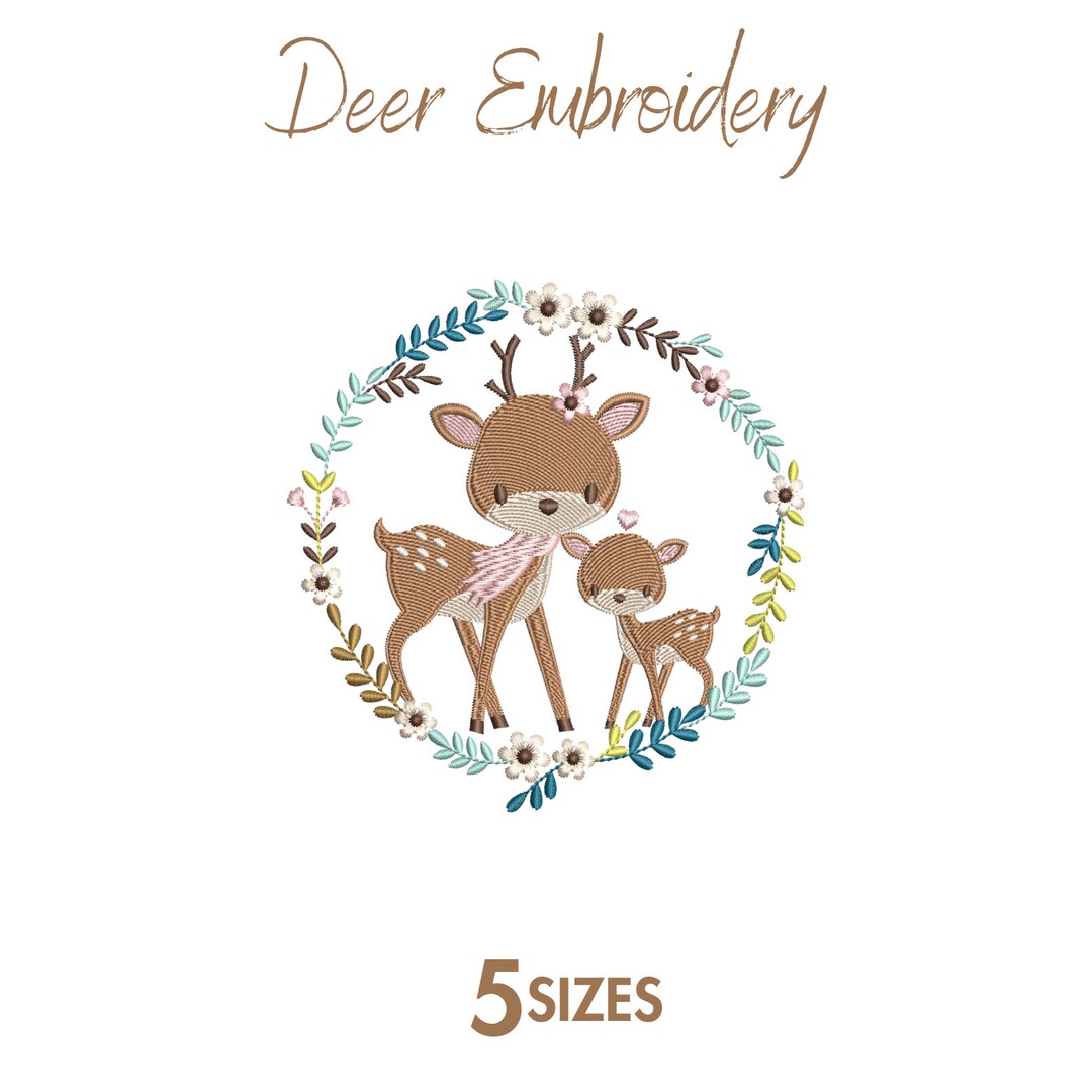 Deer Embroidery Design, Animal Embroidery Designs, Machine Embroidery ...