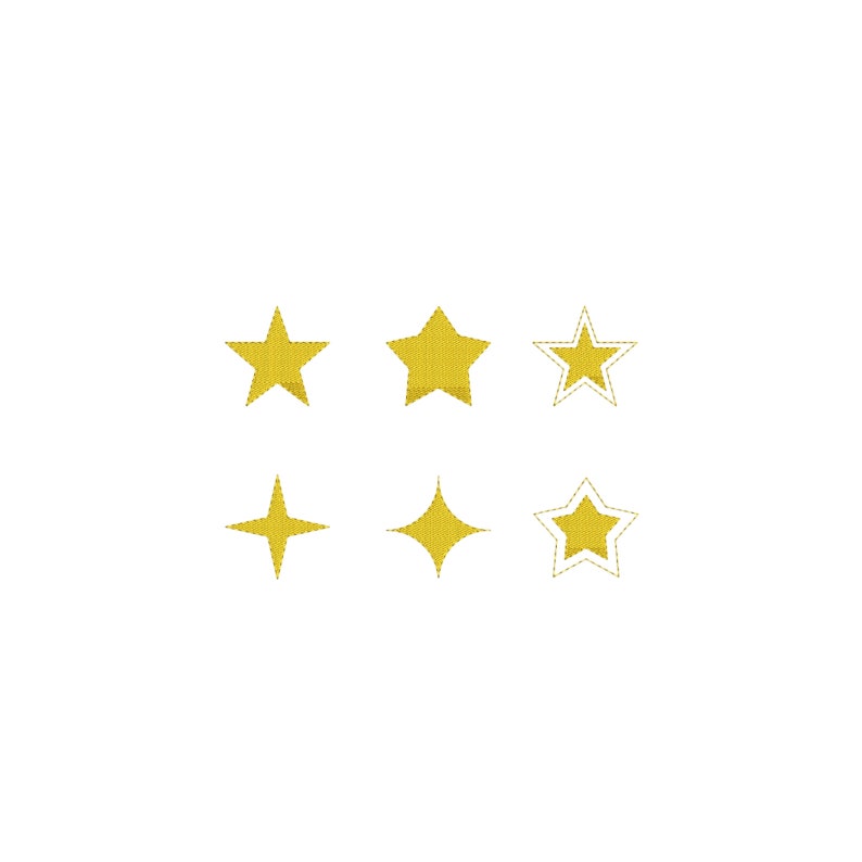 Mini Star Embroidery Designs, 10 Sizes, Small Star Embroidery File ...