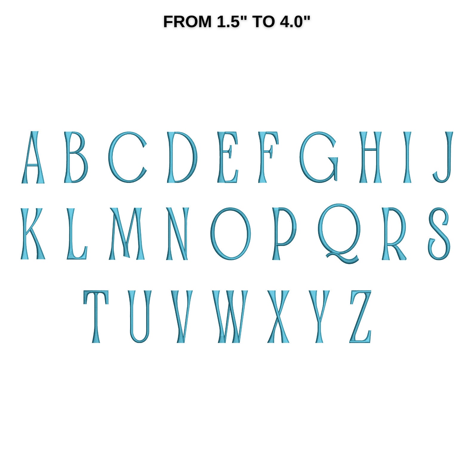 Duo Font Machine Embroidery, Signature Duo Font With Tails, Block Font ...