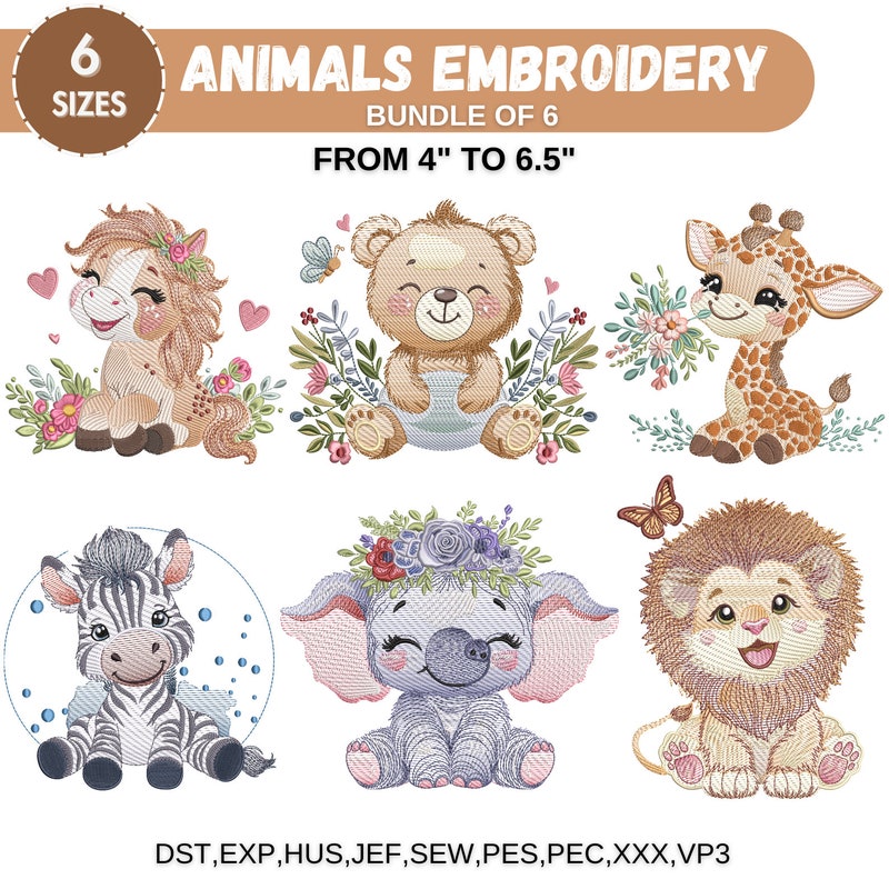 Animal Embroidery - Etsy