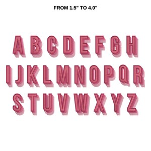 Shadow Font Machine Embroidery Design, Block Shadow Font, Uppercase ...