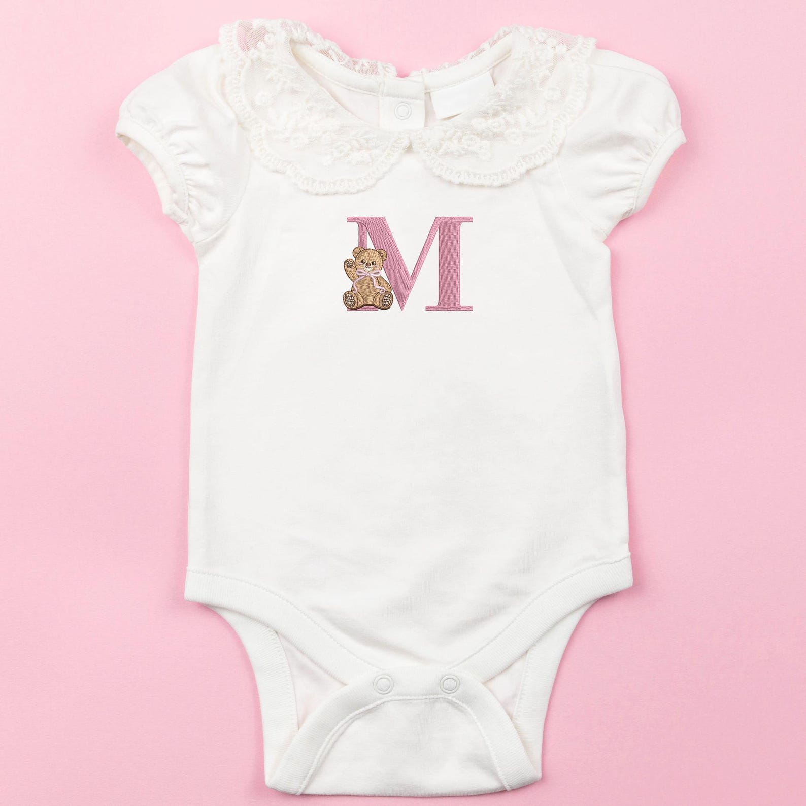 Cute Teddy Bear Monogram Machine Embroidery Designs, Valentines Gift ...
