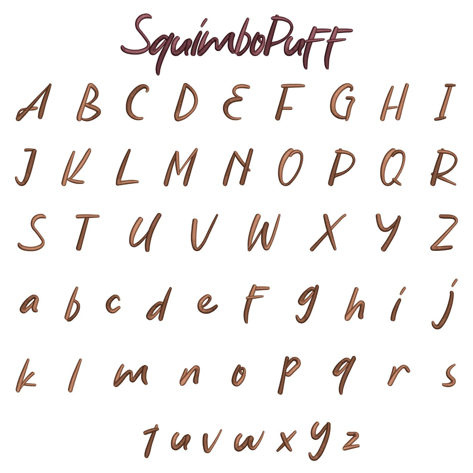 3D Puff Font Machine Embroidery Designs Bundle, Full Alphabet Designs ...
