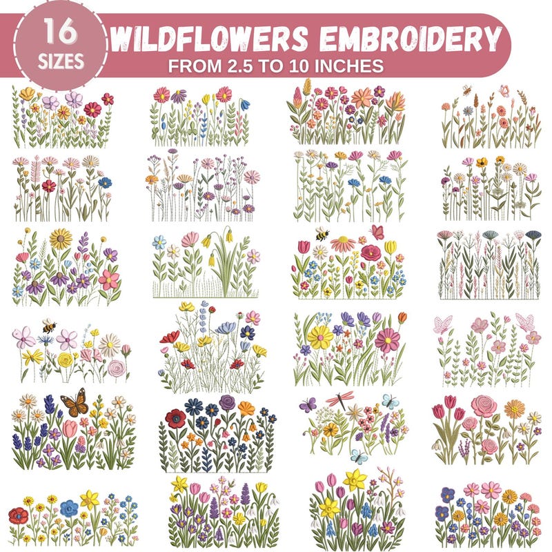 Wildflower Embroidery Pattern - Etsy