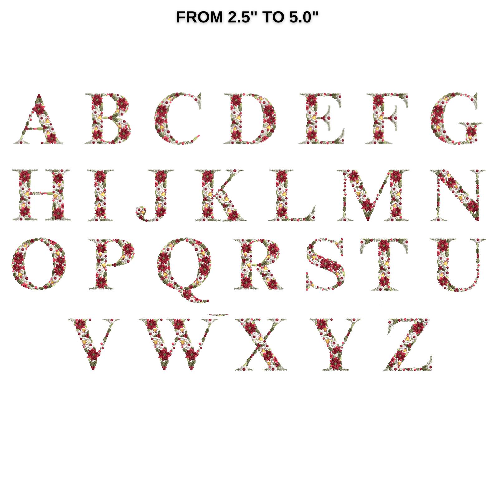 Floral Font Embroidery, A-Z Full Flower Alphabet Machine Embroidery ...