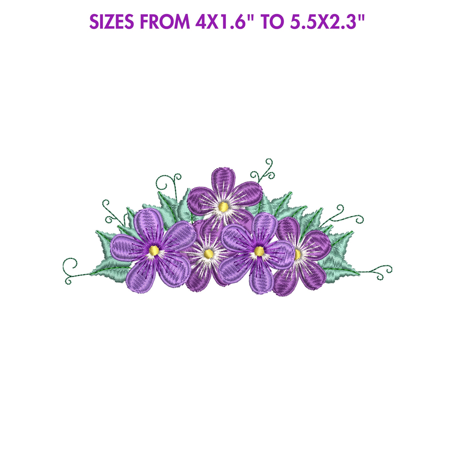 Purple Flower Machine Embroidery Designs, Autumn Embroidery File, Boho ...