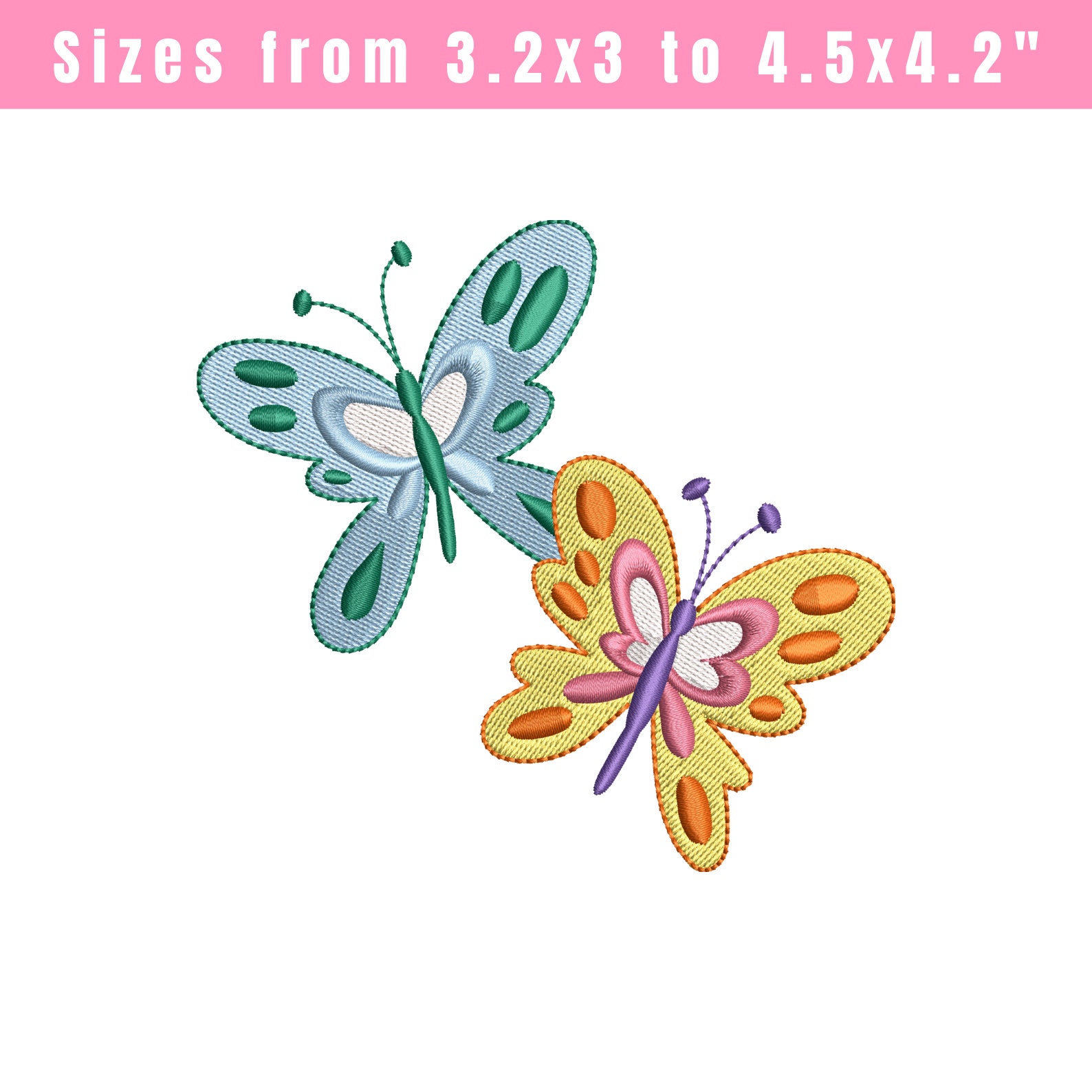 Butterfly Machine Embroidery Design - Bright Butterfly Embroidery Files ...