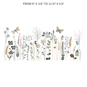 Wildflower Meadow Machine Embroidery Design, Wild Flowers Meadow, Boho ...
