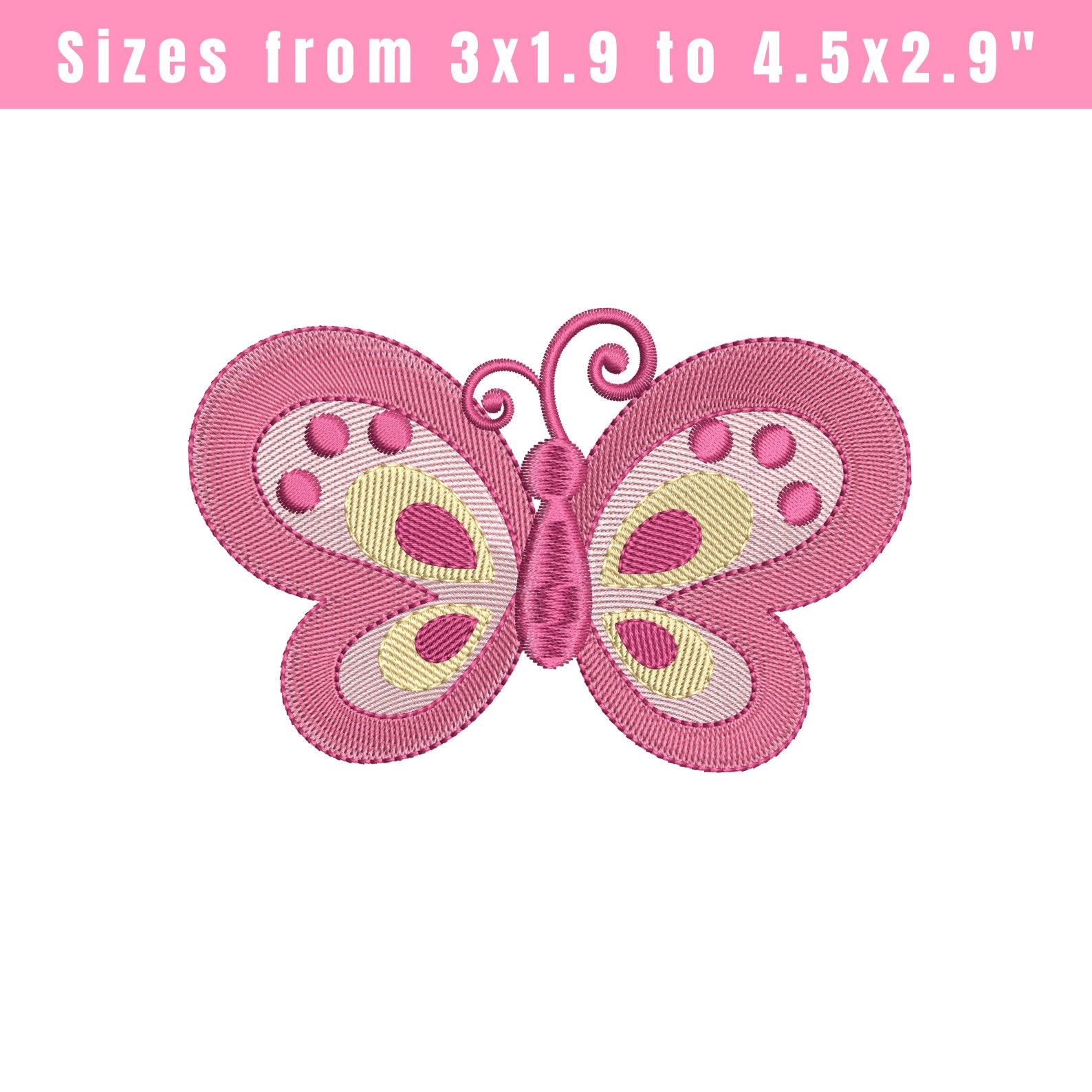 Butterfly Machine Embroidery Design - Bright Butterfly Embroidery Files ...