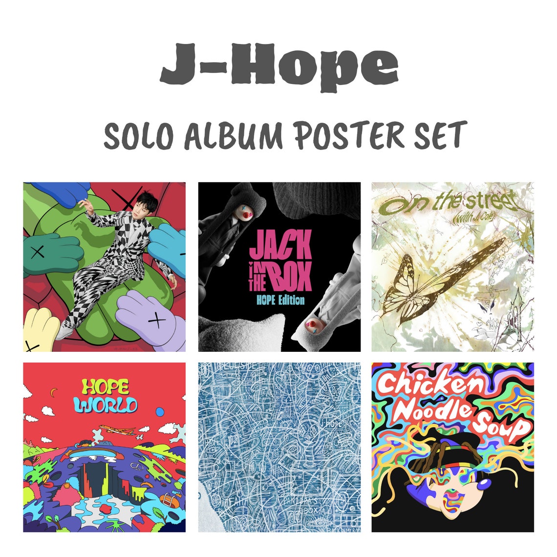 Bts J-hope Jung Hoseok Kpop Boyband Solo Album Cover Posters Jack in ...