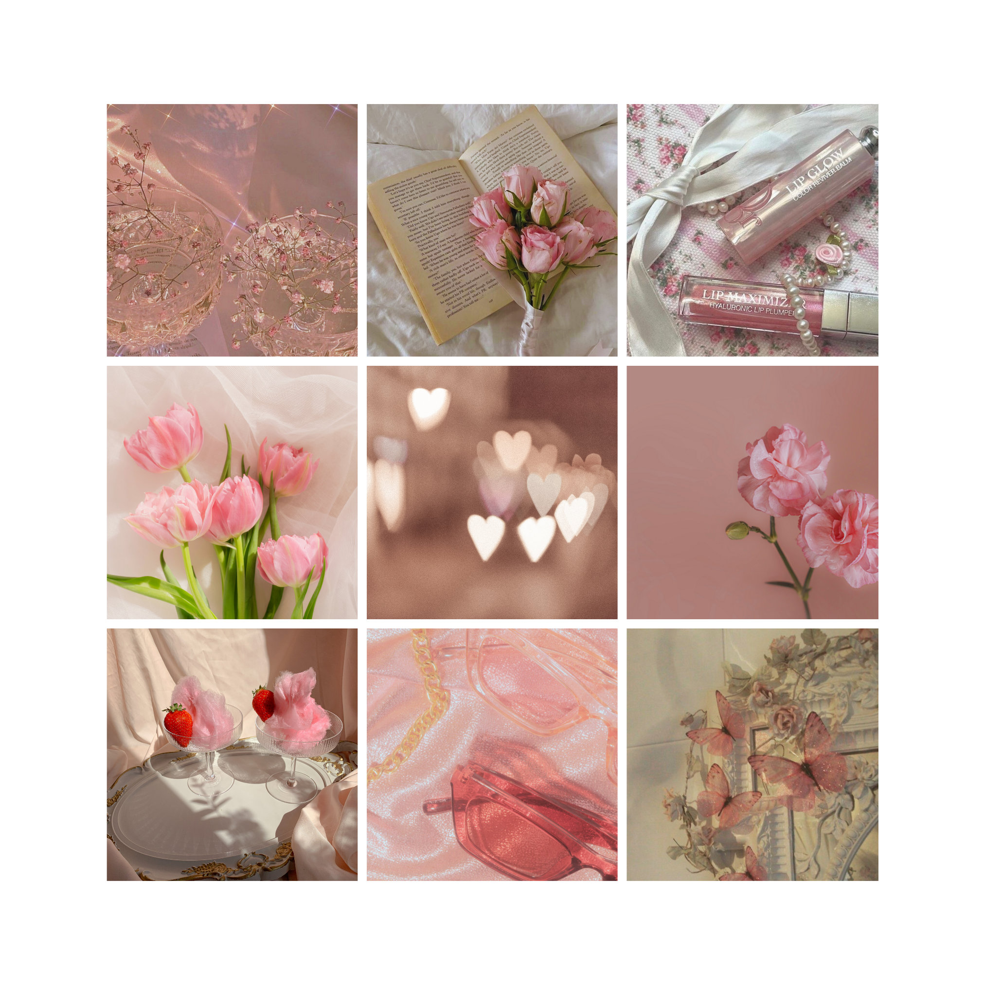 Pink Aesthetic Poster PNG Printable Wall Art Wallpaper Design Flower ...