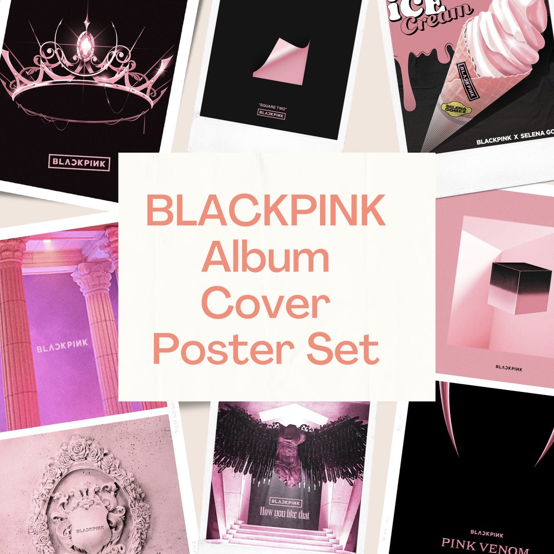 BLACKPINK Album Cover Poster Set Lisa Jennie Jisoo Rose Pink Venom as If It's Your Last Ice ...