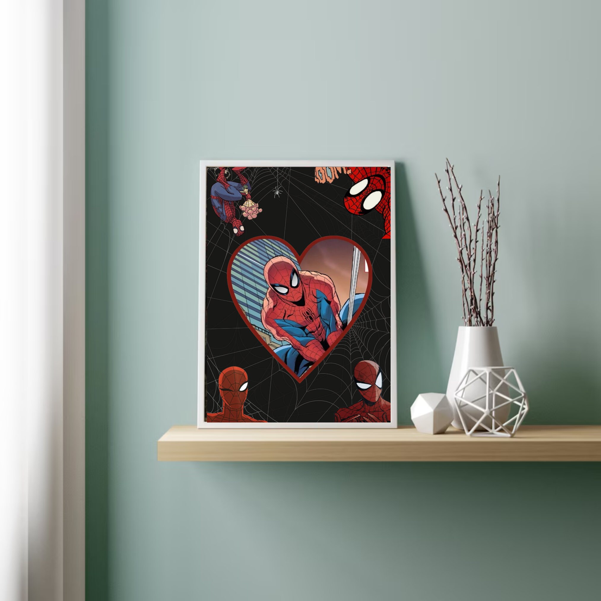 Spiderman Poster ,spider-man Wall Art, Spiderman Canvas Print Art, Kids ...