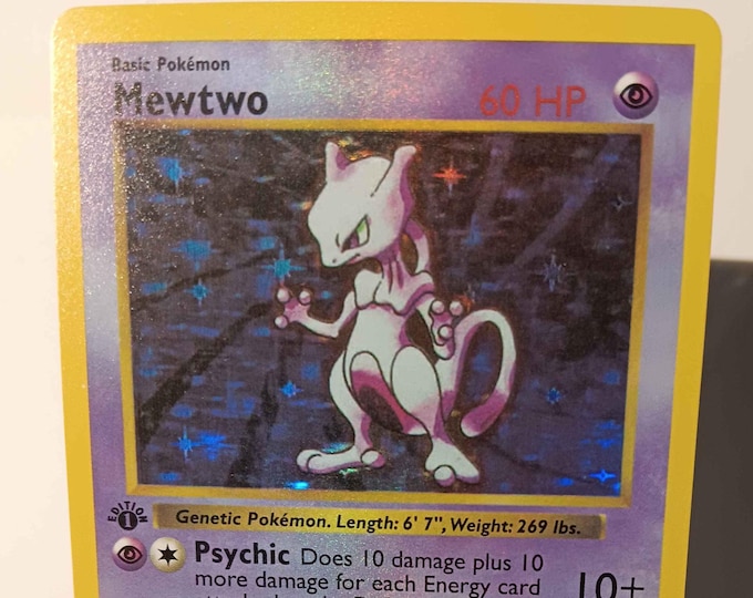 Mewtwo 1st Edition Shadowless - Perfect Gift for Kids or Poke Fans ...