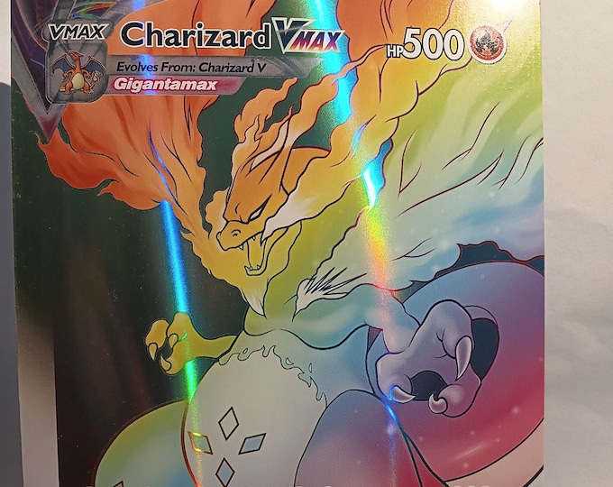 Charizard VMAX Gigantamax - 500HP - Full Art Jumbo - Perfect Gift for ...