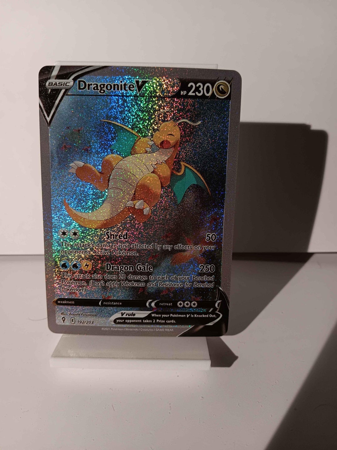 Dragonite V - Evolving Skies - 192/203 / Ultra Rare - Perfect Gift for Poke Fans - NOT Real Just ...