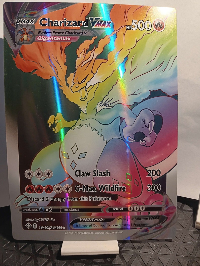 Charizard VMAX Gigantamax 500HP Full Art Jumbo Perfect Gift for Poke ...