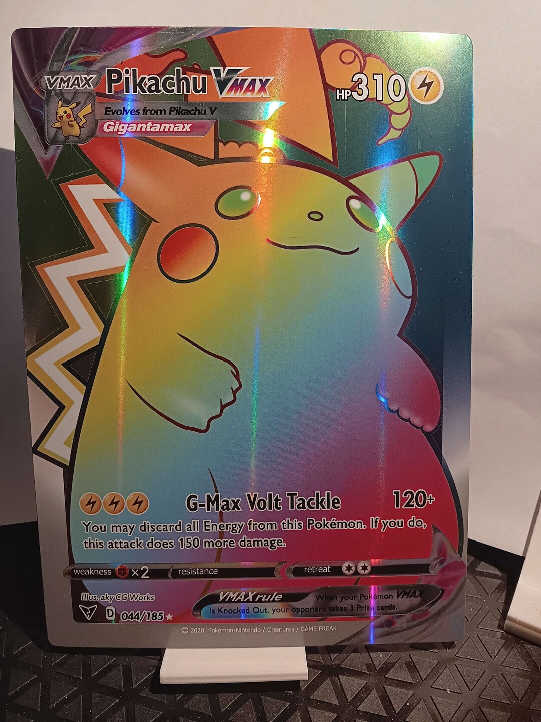 Pikachu VMAX Gigantamax Full Art Jumbo 188/185 / Secret Rare Perfect ...