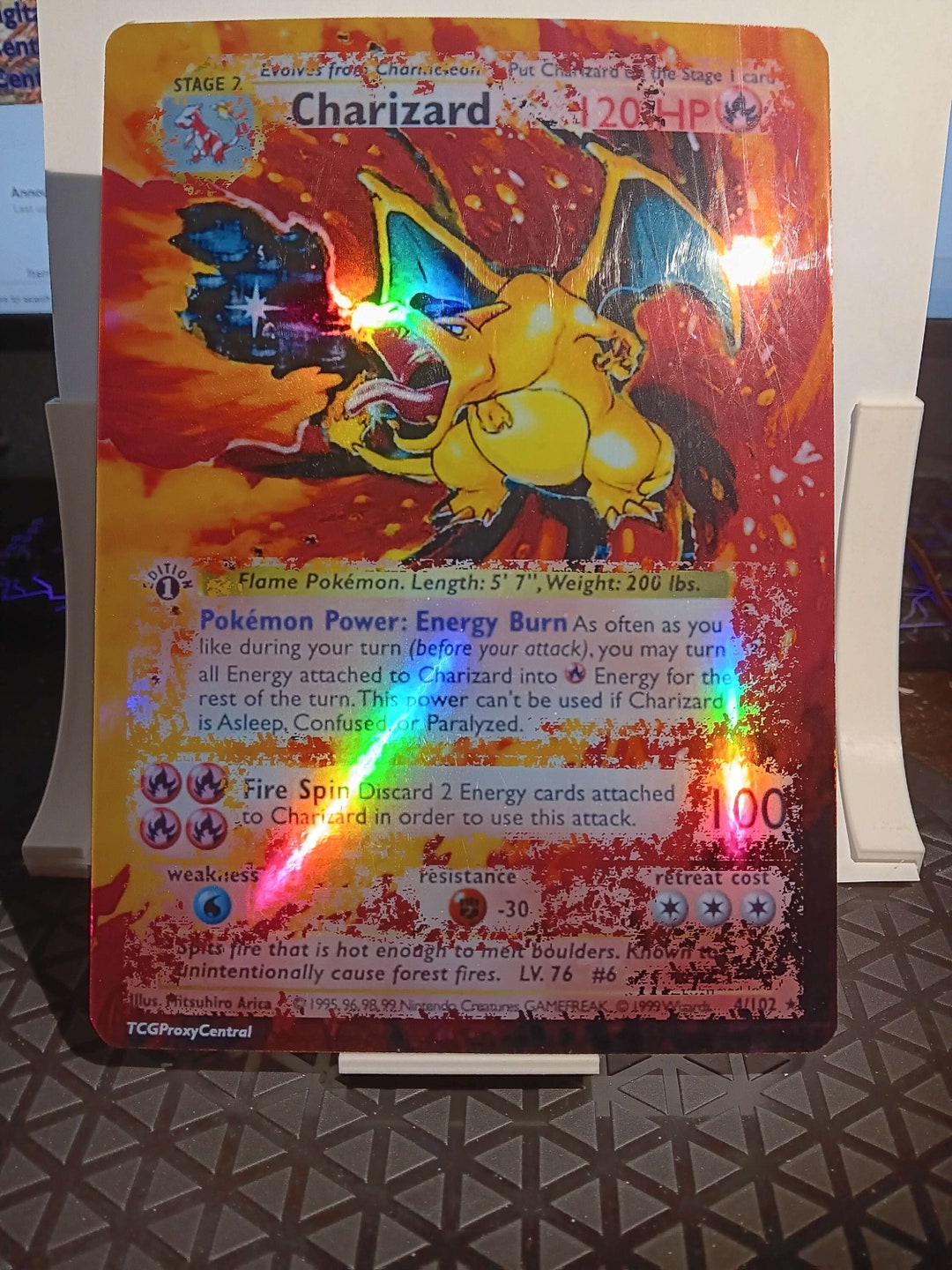 Charizard Base Set 1st Edition Jumbo Custom Art Perfect Gift for Poke ...