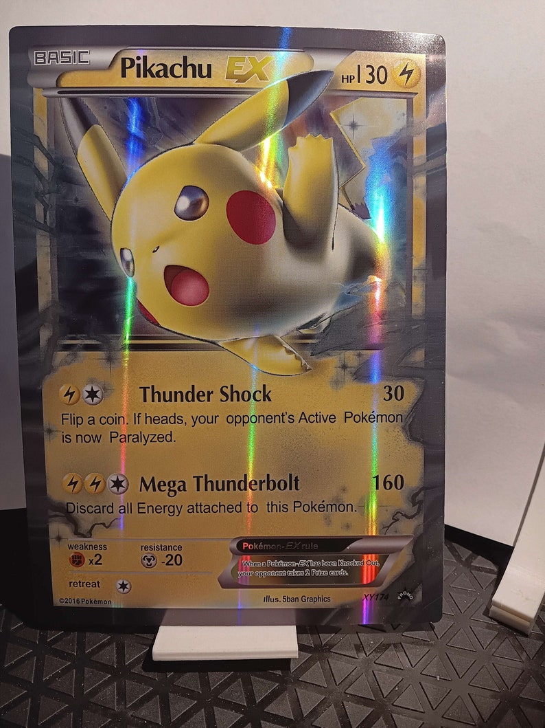 Pikachu EX Full Art Jumbo XY174 / Promo Perfect Gift for Poke Fans NOT Real Just for Show Proxy ...