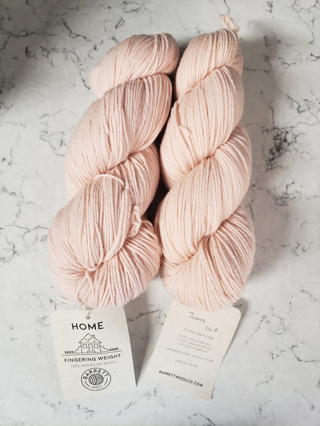 Barrett Wool Co Home Fingering Wool Yarn Destash James Light Pink - Etsy