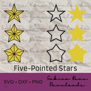 Five-pointed Stars SVG Bundle PNG, DXF, Star Svg Download - Etsy