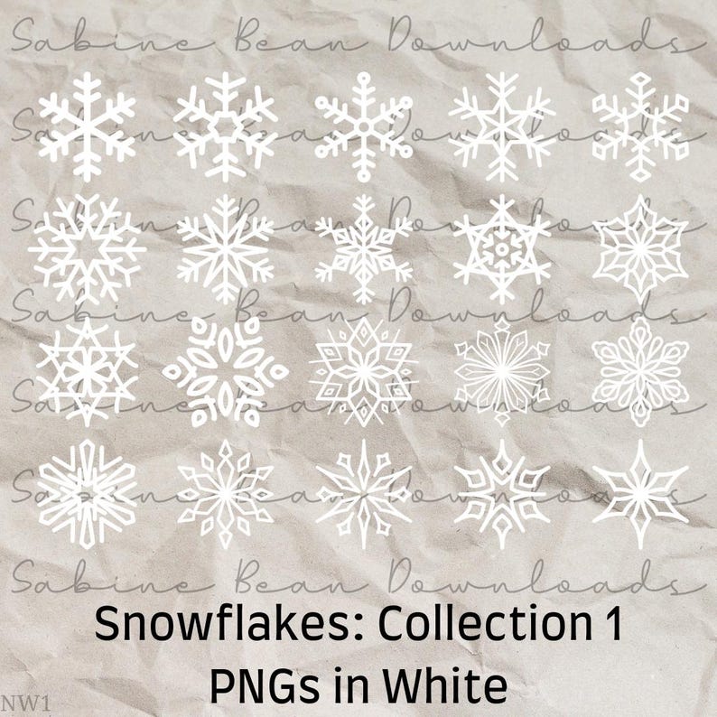 Snowflake SVG Bundle | 20 Snowflakes Silhouette PNG, DXF, Winter Svg ...