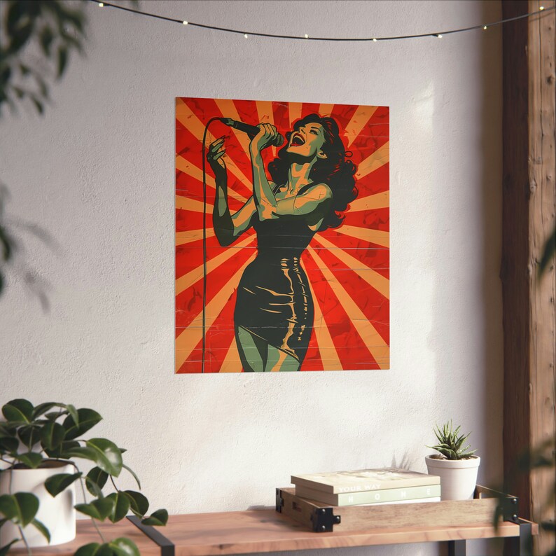 60s 70s Singer Poster Vintage Retro Colours Matte Vertical 70s Concert ...