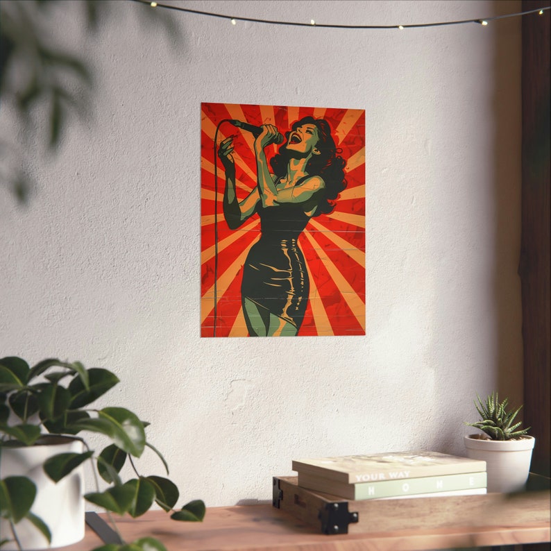 60s 70s Singer Poster Vintage Retro Colours Matte Vertical 70s Concert ...