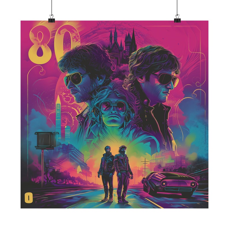 80s Retro Poster Richly Colored Skies, Cinematic 80s Vibe Style Print ...