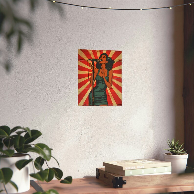 60s 70s Singer Poster Vintage Retro Colours Matte Vertical 70s Concert ...