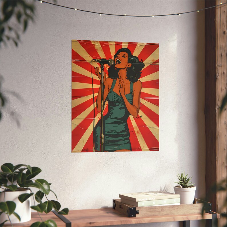 60s 70s Singer Poster Vintage Retro Colours Matte Vertical 70s Concert ...