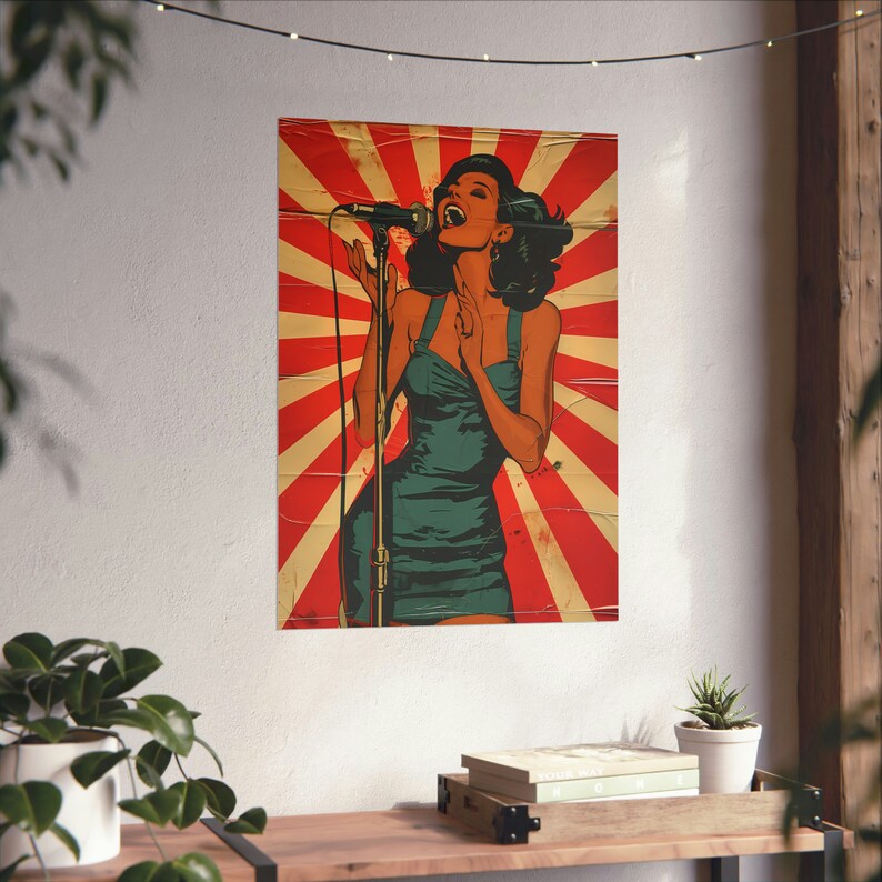 60s 70s Singer Poster Vintage Retro Colours Matte Vertical 70s Concert ...