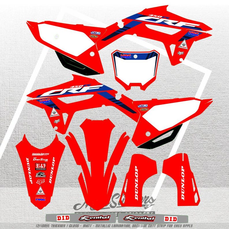 Honda CRF 450R 2021-2024 CRF 250R 2022-2024 Vector Graphics MX Template ...