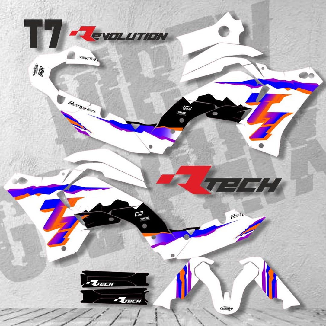 Yamaha Tenere 700 2019-2024 Graphic Kit - Stickers for Rtech Revolution ...