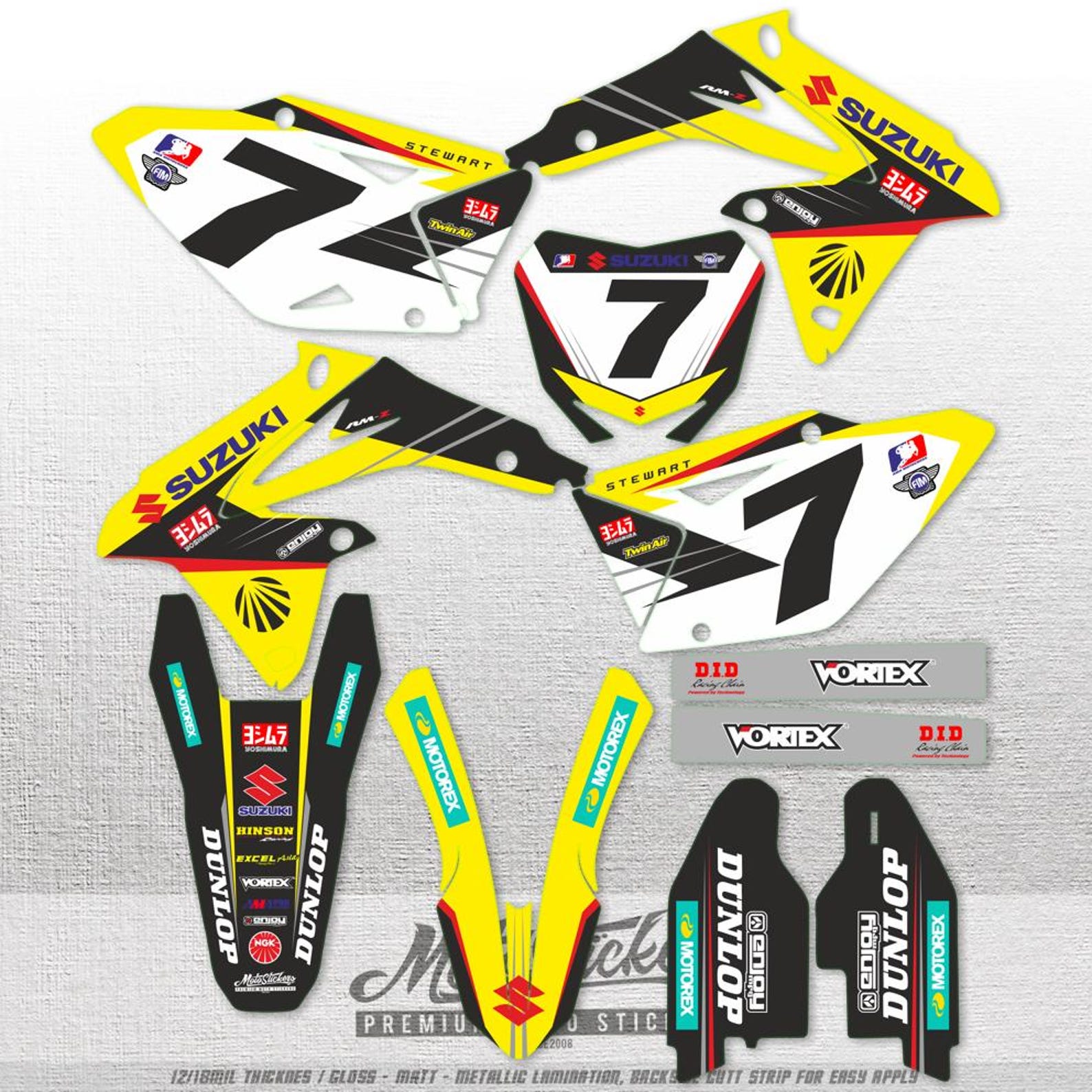 Suzuki RMZ 450 2008-2017 Vector Graphics MX Template 1:1 - James ...