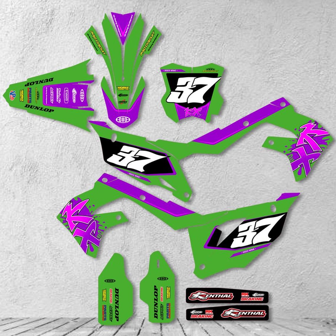 Kawasaki KXF KX450F 2019-2023 KX250F 2021-2025 Stickers Kit - Etsy