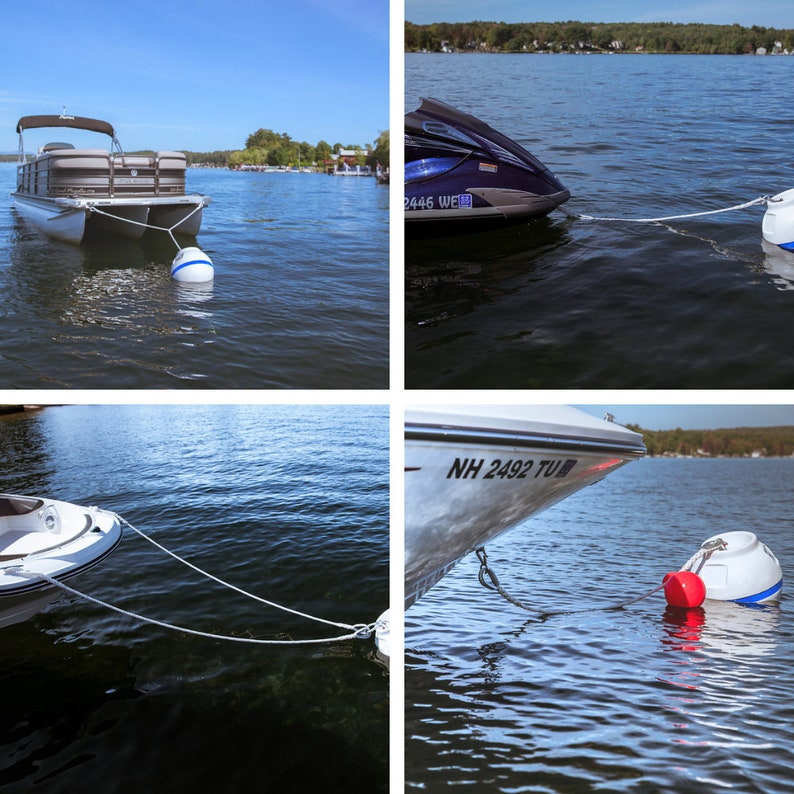 Pontoon Mooring Bridle - 5/8" Diameter 3 Strand Nylon Mooring Line. 1/2 ...