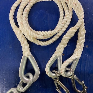 Pontoon Mooring Bridle: 5/8" Nylon Line With Swivel and Stainless Snaps ...