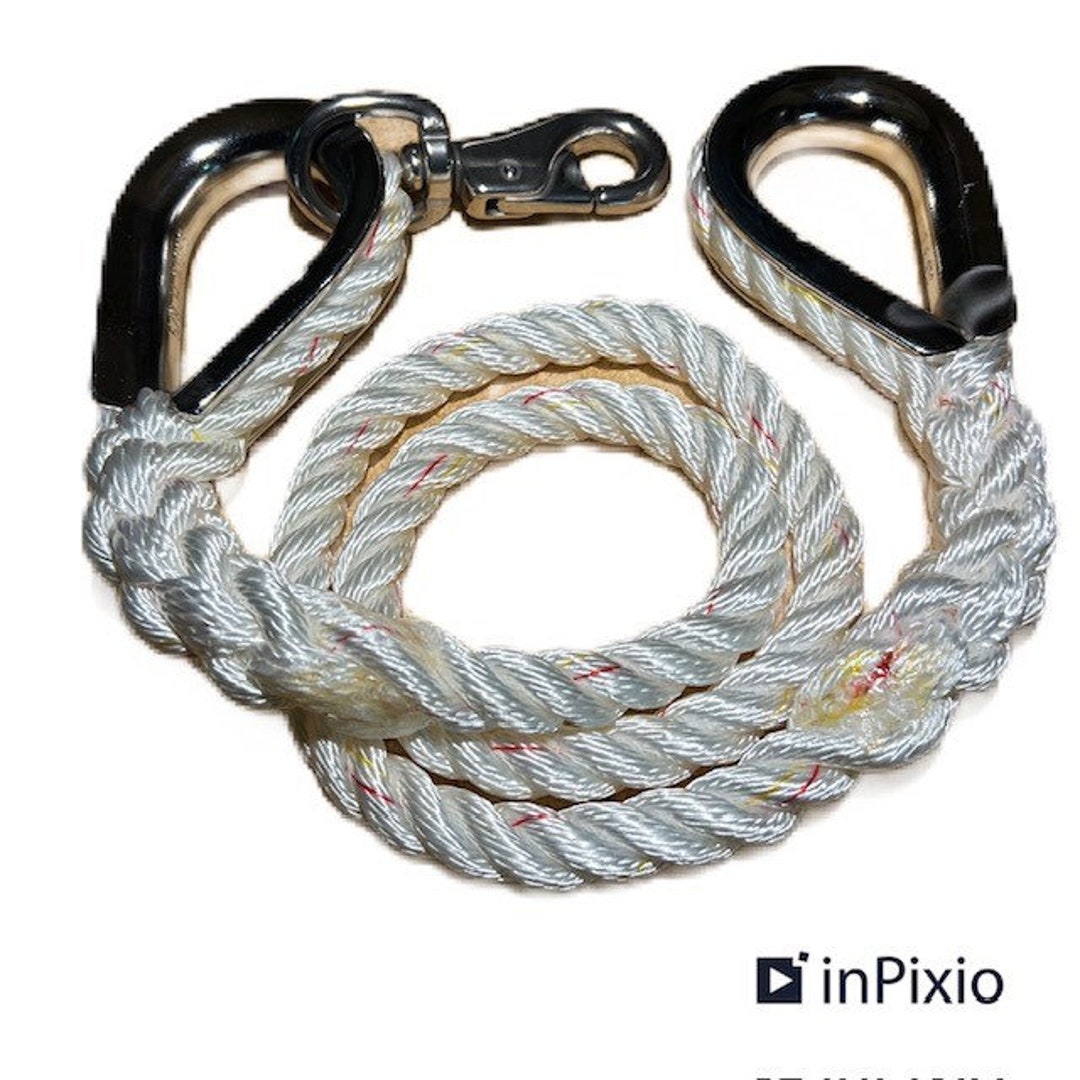 Mooring Line 5/8" Diameter Line X 6'. Premium 3 Strand Nylon Stainless ...