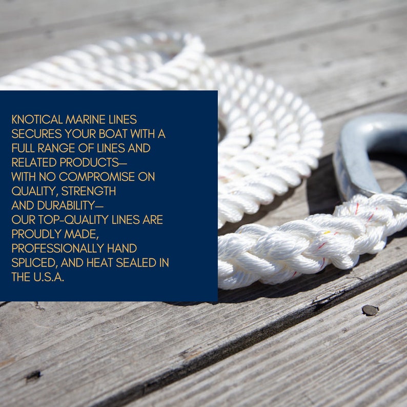 Mooring Line 5/8" Diameter Line X 4'. Premium 3 Strand Nylon Galvanized ...