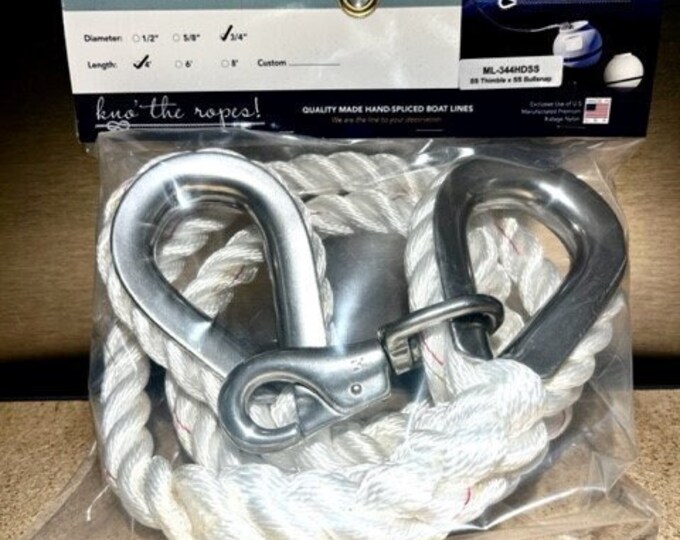 3 Strand Mooring Pendant 100% Nylon Premium Rope Line With Thimble TS ...