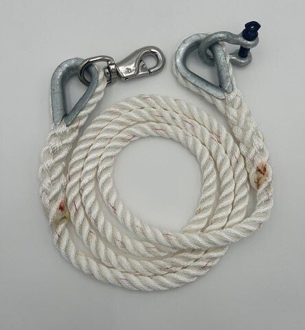 Mooring Line 5/8 Diameter Line X 4'. Premium 3 Strand Nylon Galvanized ...