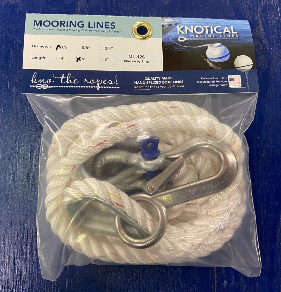 Mooring Line 1/2" Diameter Line Premium 3 Strand Nylon Hot Dipped ...